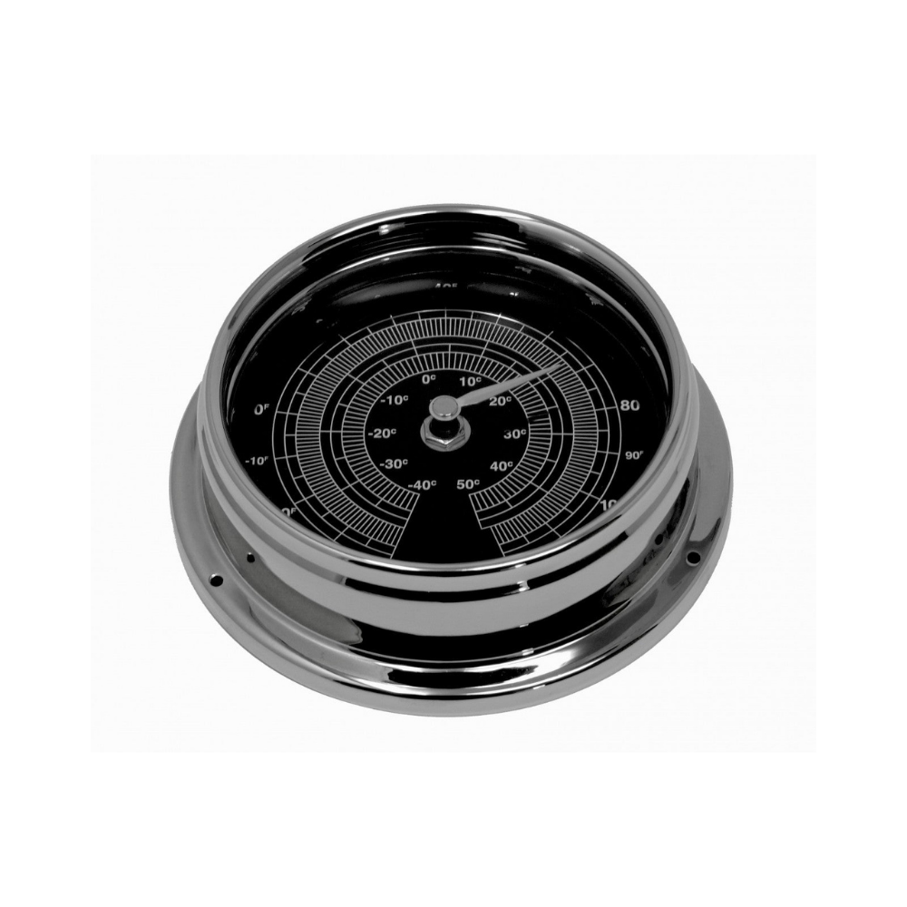 Mariner MKII Handmade Prestige Thermometer in Chrome with a Jet Black